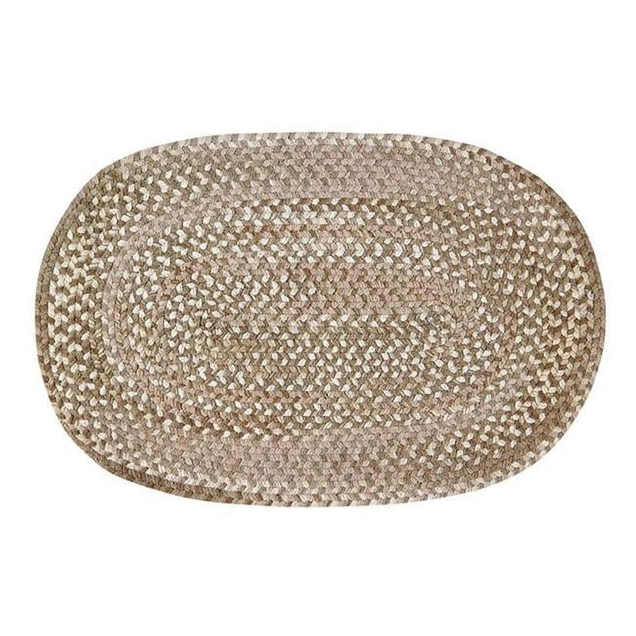 Ombre Chenille Collection 100% Cotton 36' x 60' Oval Braided Rug in ...