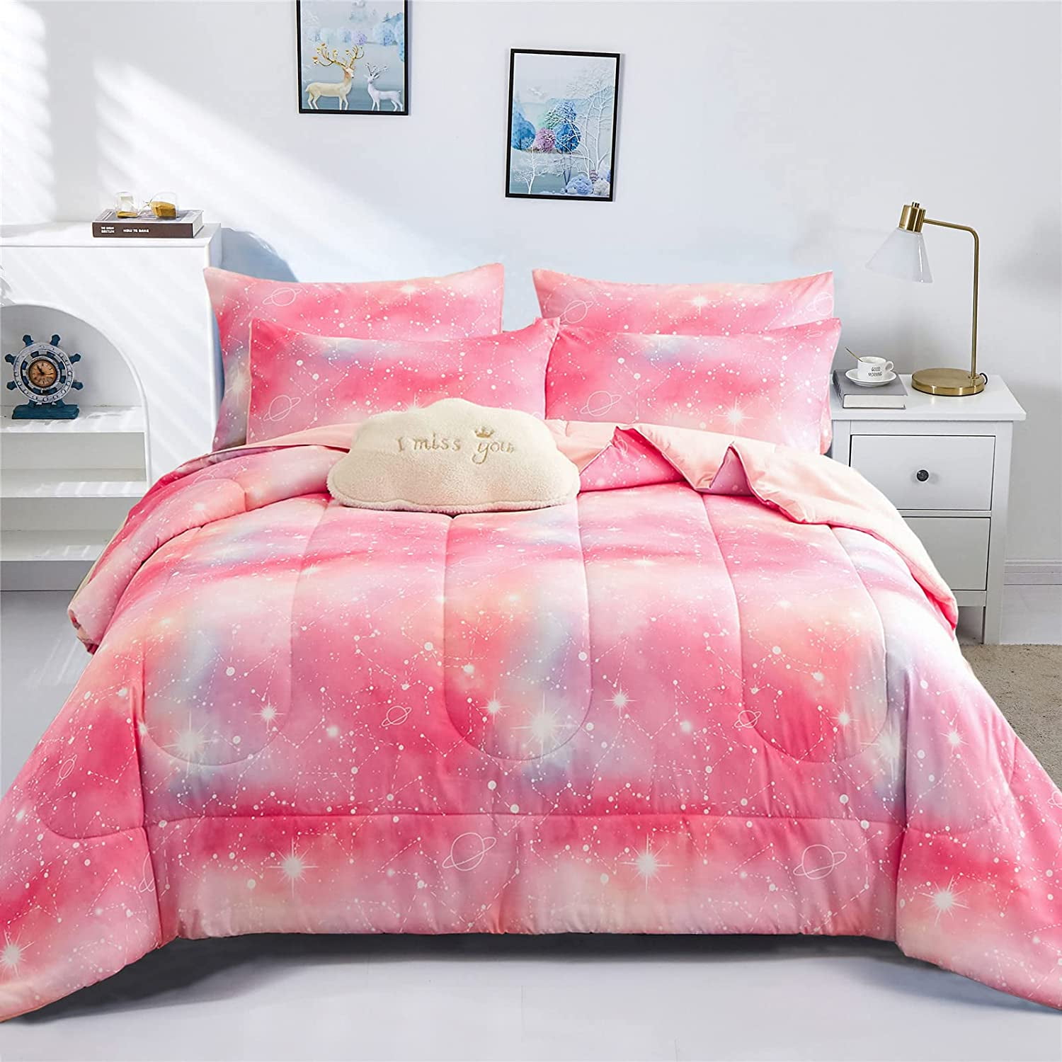 Ombre Comforter Set Size for Girls Colorful Bubbles Polka Dots ...