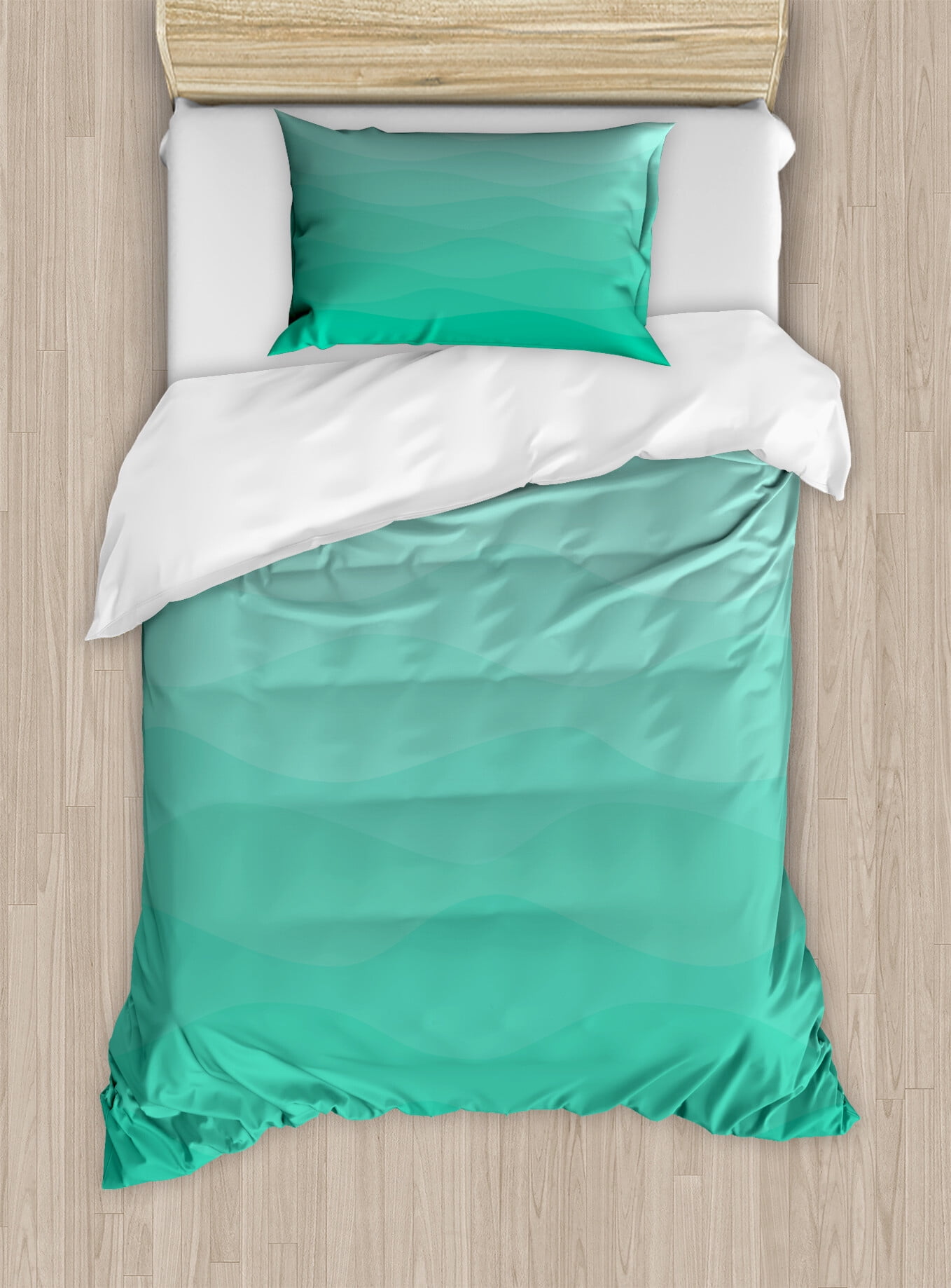 Ombre Duvet Cover Set, Creative Abstract Waves with Tender Color Change ...