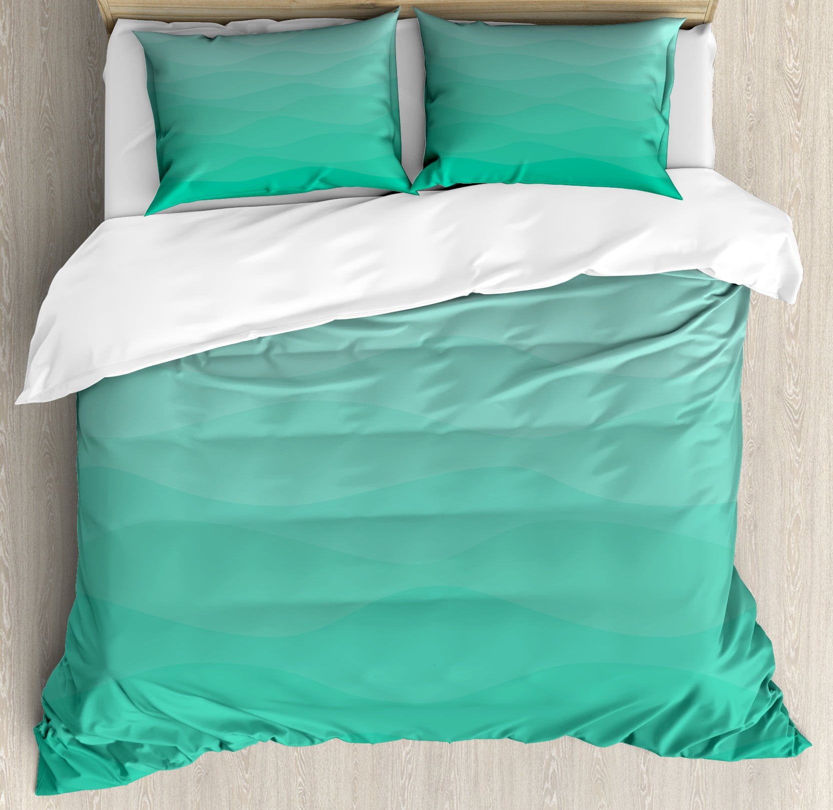 Ombre Duvet Cover Set, Creative Abstract Waves with Tender Color Change ...