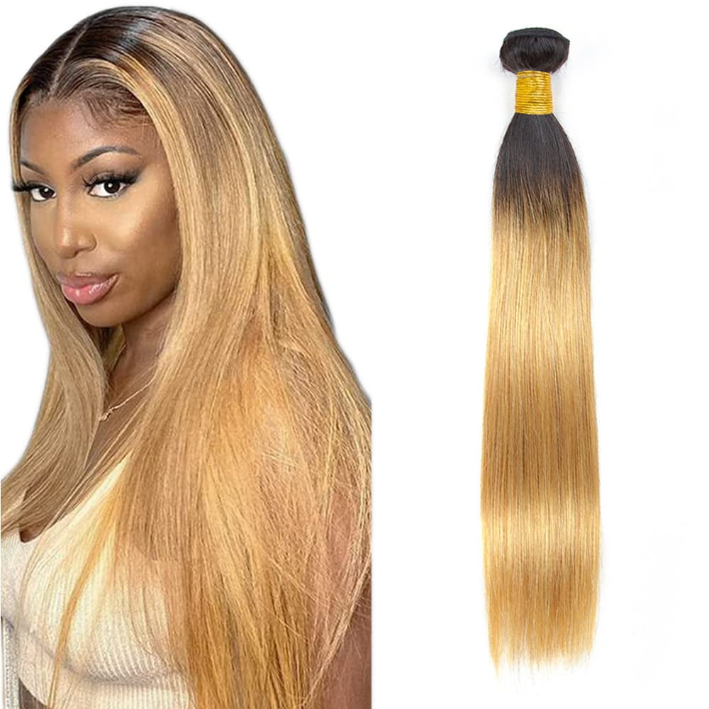 Ombre Hair Bundle 8A Grade 1b27 Brazilian Straight Hair Bundles 26 Inch ...
