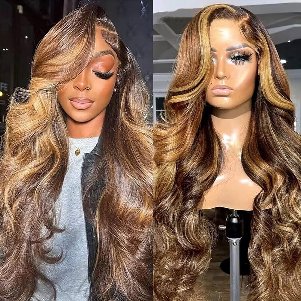 Ombre Human Hair Wig Lace Front Wigs 180% Density Brazilian Hair Wig ...