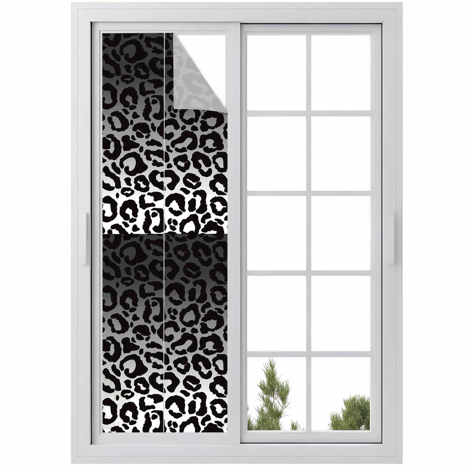 Ombre Leopard Window Privacy Film Print Black White Gradient Decorative ...