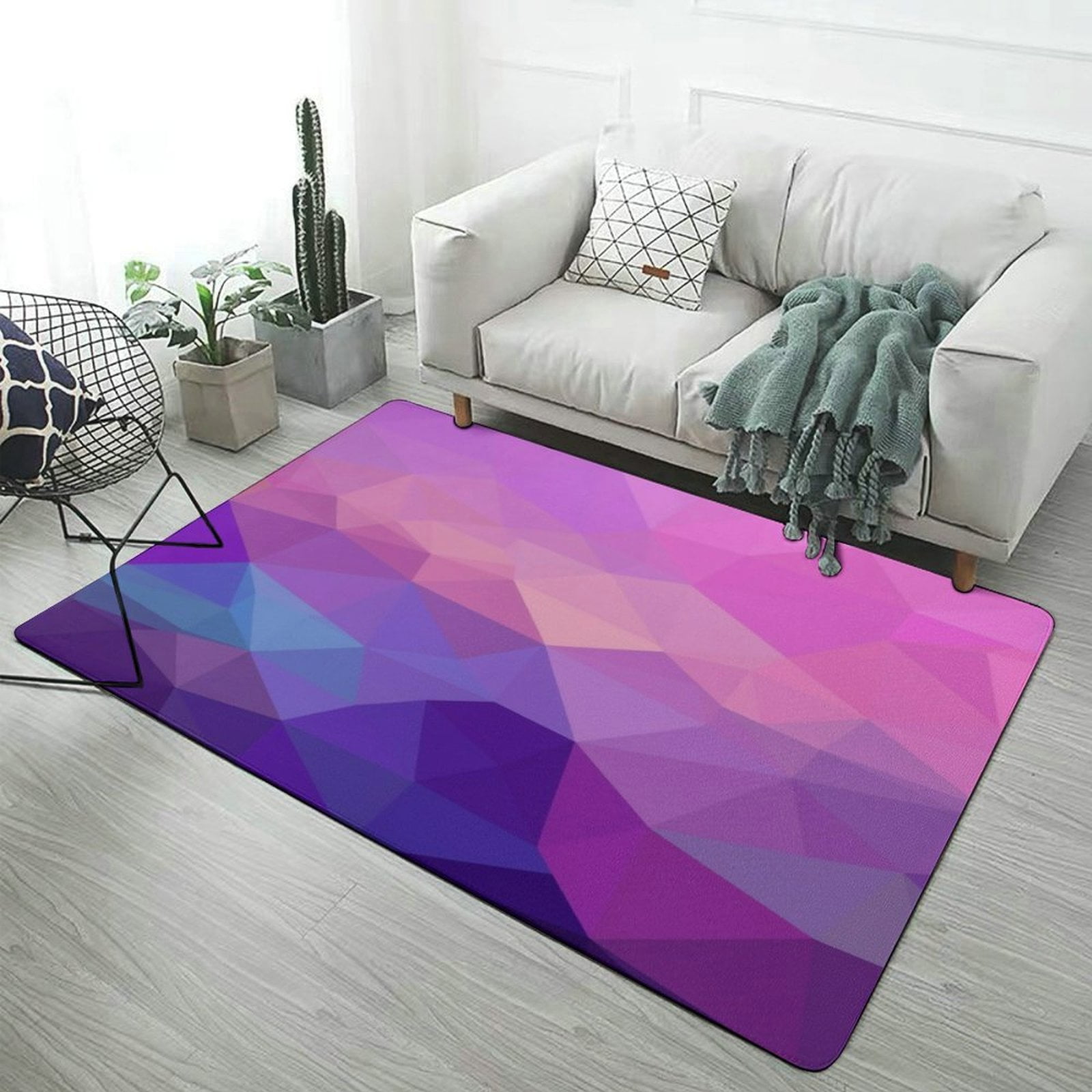 Ombre Print Colorful Polygon Carpet Large Size Living Room American ...