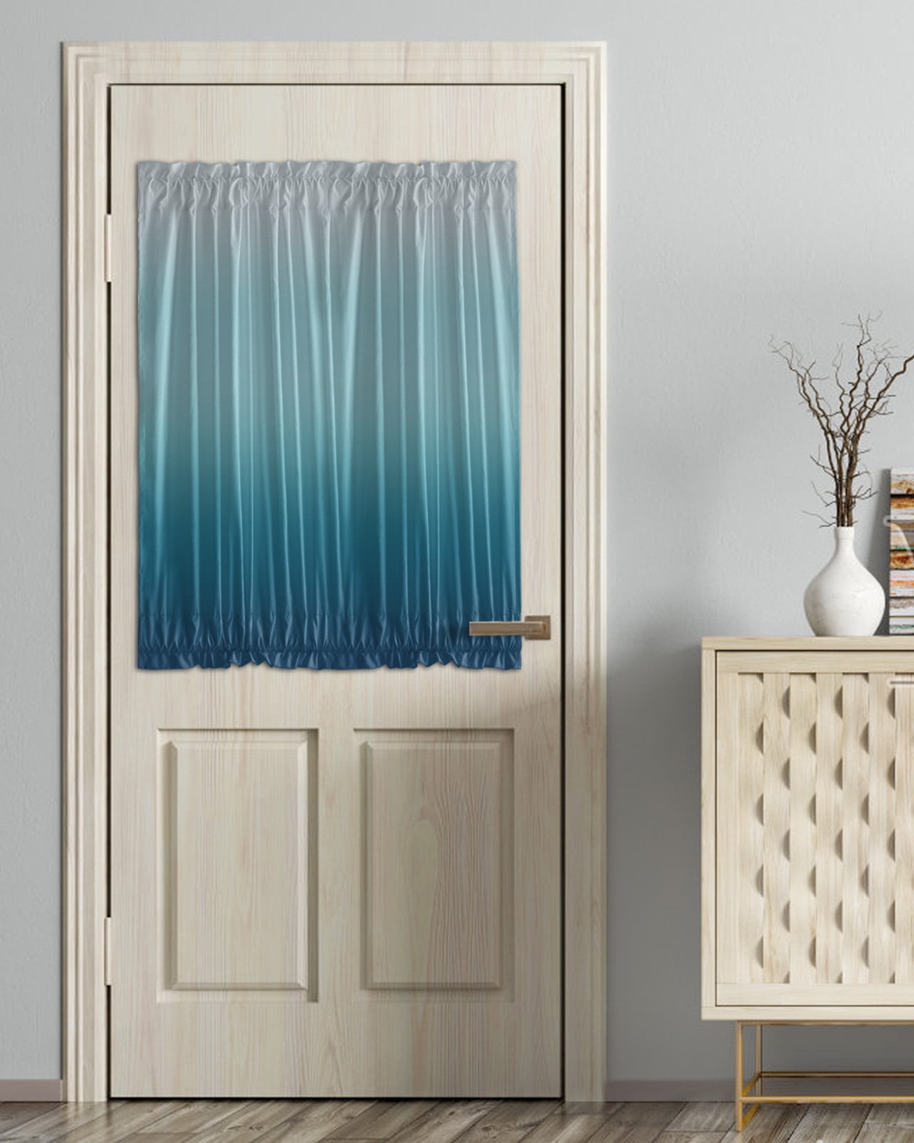 Ombre Pure Blue Abstract Art Blackout Curtains, French Door Curtains ...