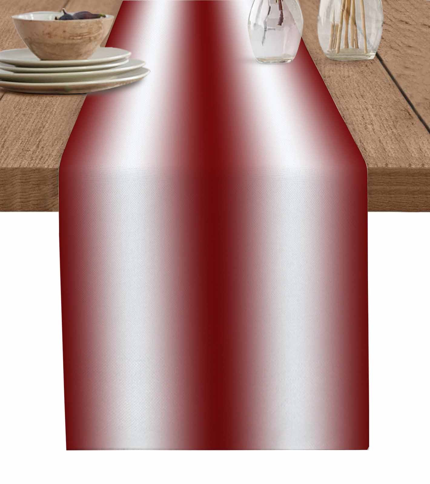 Ombre Red Table Runners 60 Inches Long, Cotton Linen Fabric Table ...