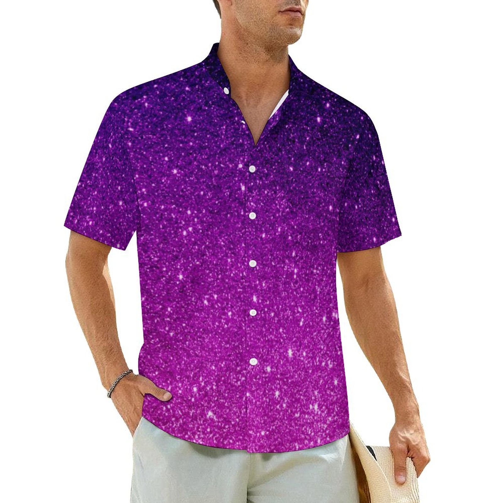 Ombre Shaded Vacation Shirt Neon Hawaii Casual Shirts Man Novelty ...
