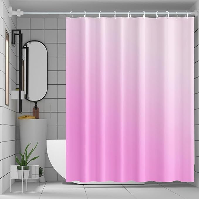 Ombre Shower Curtain Sets For Bathroom Gradient Light Pink Stall RV ...