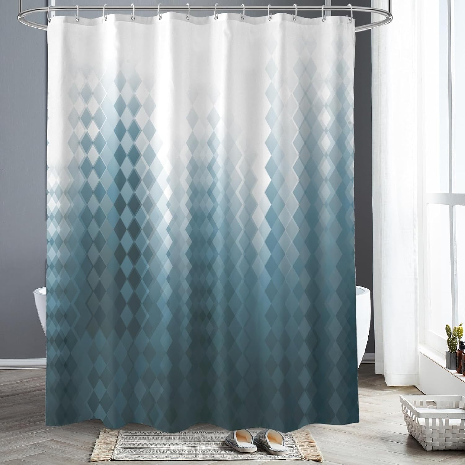 Ombre Stripe Shower Curtain, Modern Simple Shower Curtains with ...