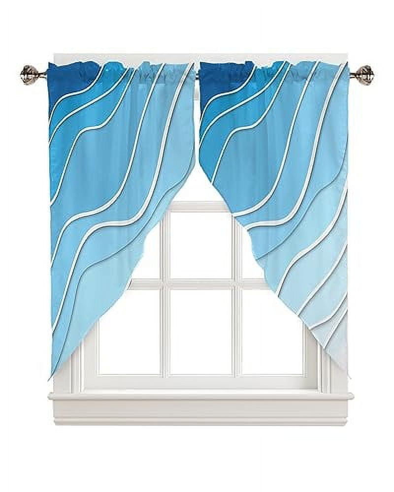 Ombre Swag Valance Curtains Abstract Geometric Ombre Gray Black and ...