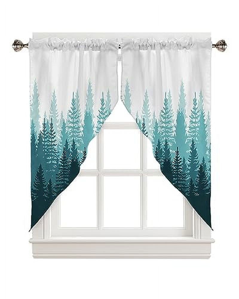 Ombre Swag Valance Curtains Abstract Geometric Ombre Gray Black and ...