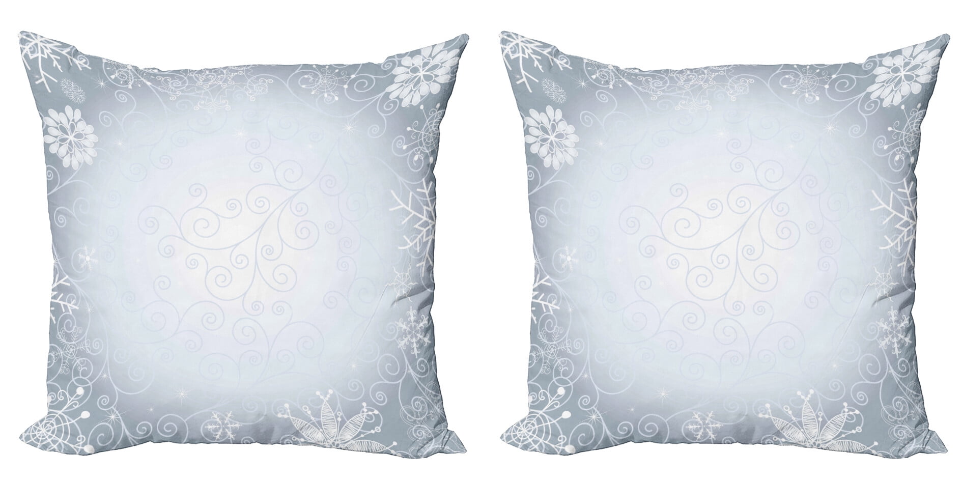 Ambesonne Ombre Throw Pillow Cover 2 Pack, Christmas Frame Swirls, 18 ...
