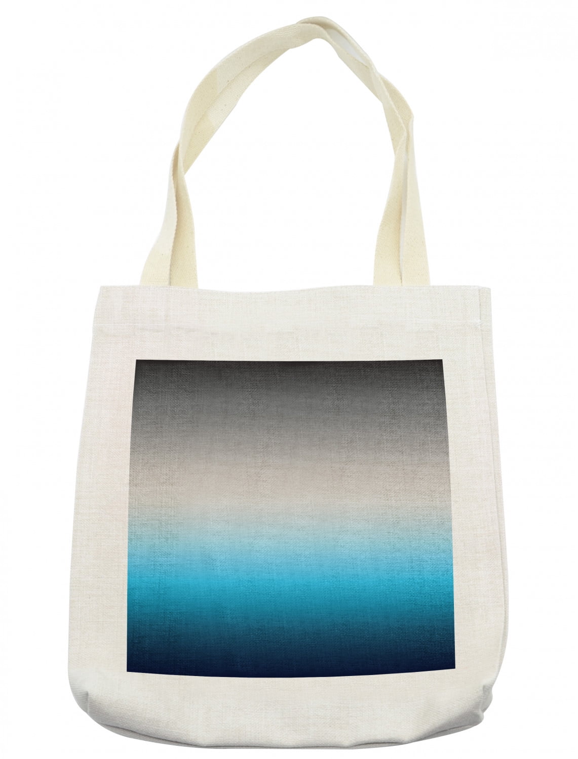 Ombre Tote Bag, Abstract Color Change Pattern Ornamental Blue Tones ...