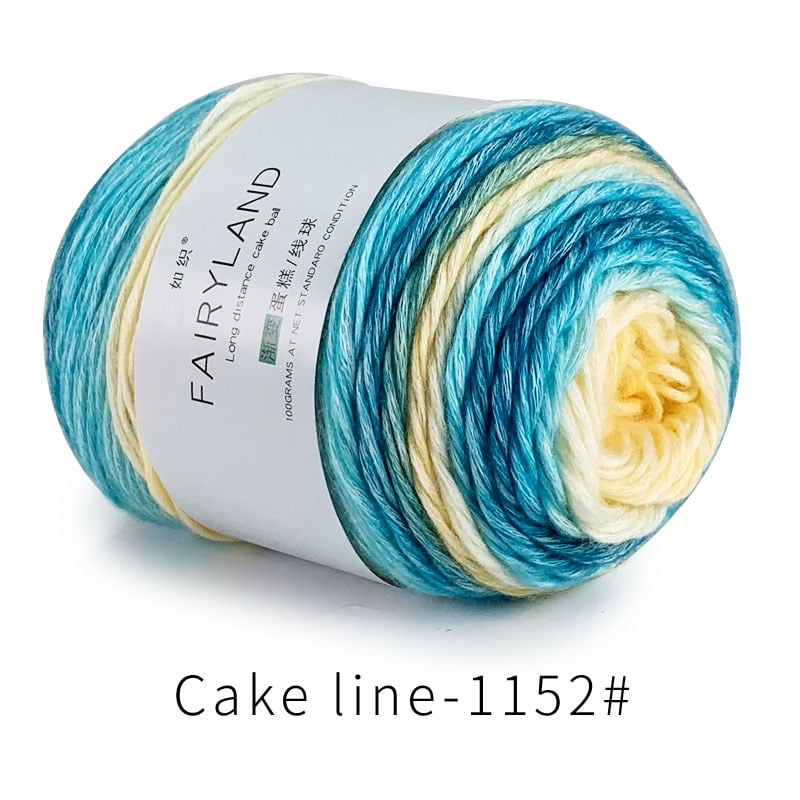 Ombre Yarn for Crocheting, Gradient Cake Yarn, 100g 60% Cotton 30% ...