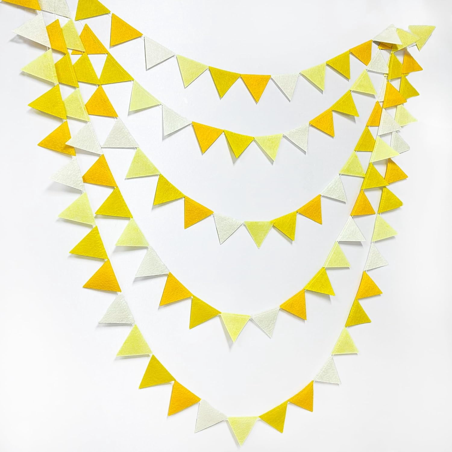 Ombre Yellow Felt Triangle Bunting Banner, Mini Pennant Flag for ...