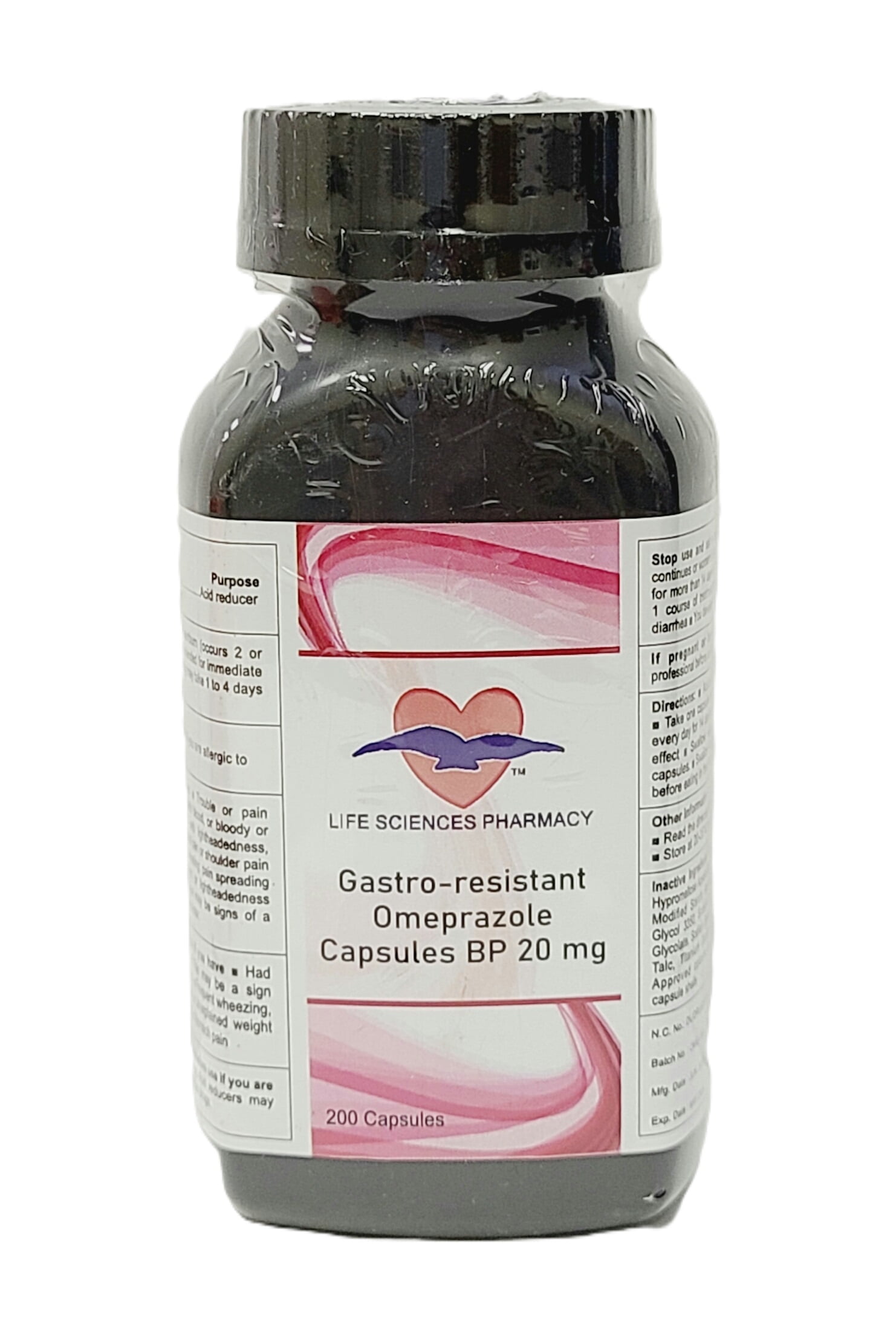 Ome-prazole Gastro-resistant Capsules 20 mg, 200 count, Acid Reducer ...