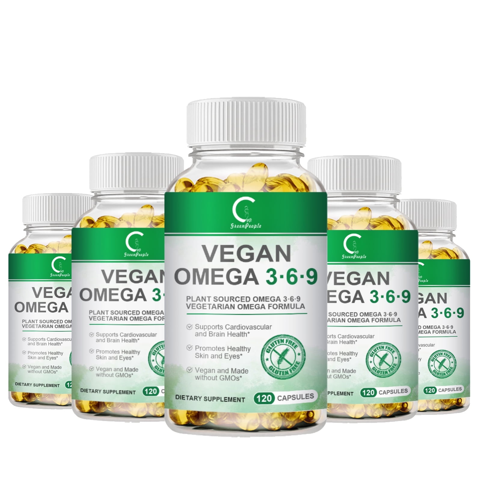 Omega 3-6-9 Vegan Formula | 5 in 1 Essential Fatty Acid Complex | Non-GMO, Orange Flavor -600 ...