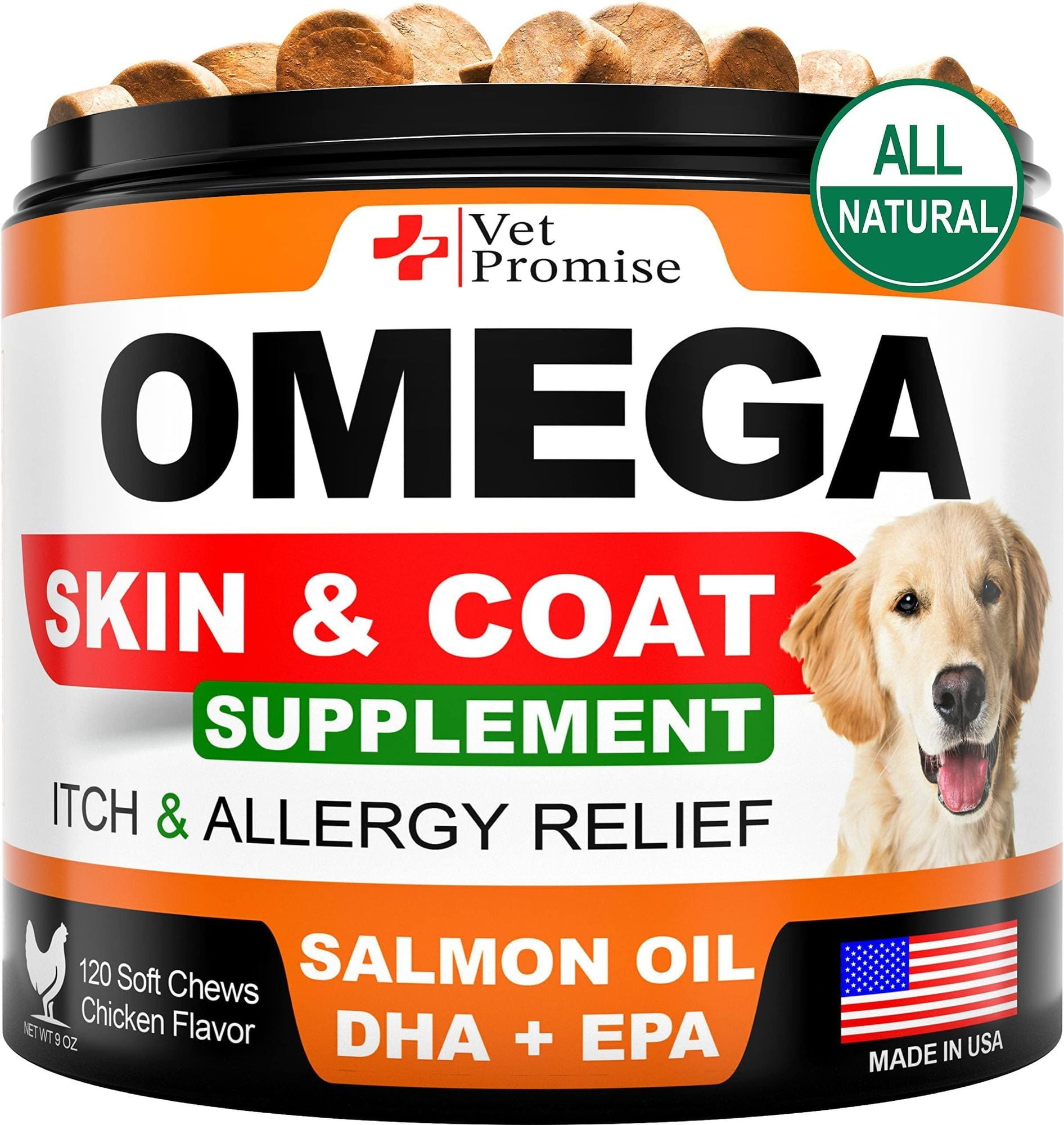 Omega 3 for Dogs Dog Skin and Coat Supplement Fish Oil for Dogs Chews ...