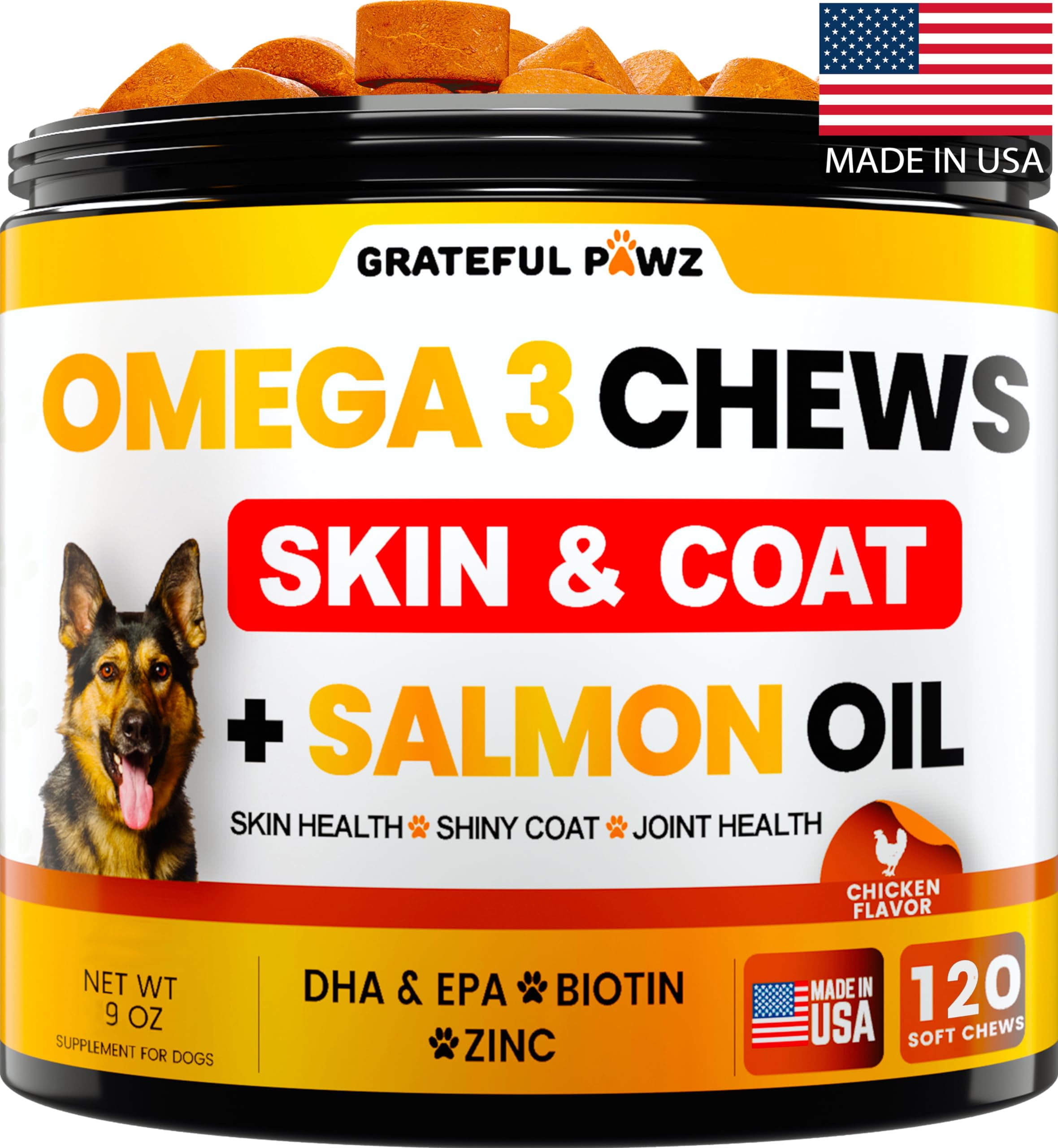 Omega 3 for Dogs - Fish Oil for Dogs Chews - Allergy and Dog Itch ...