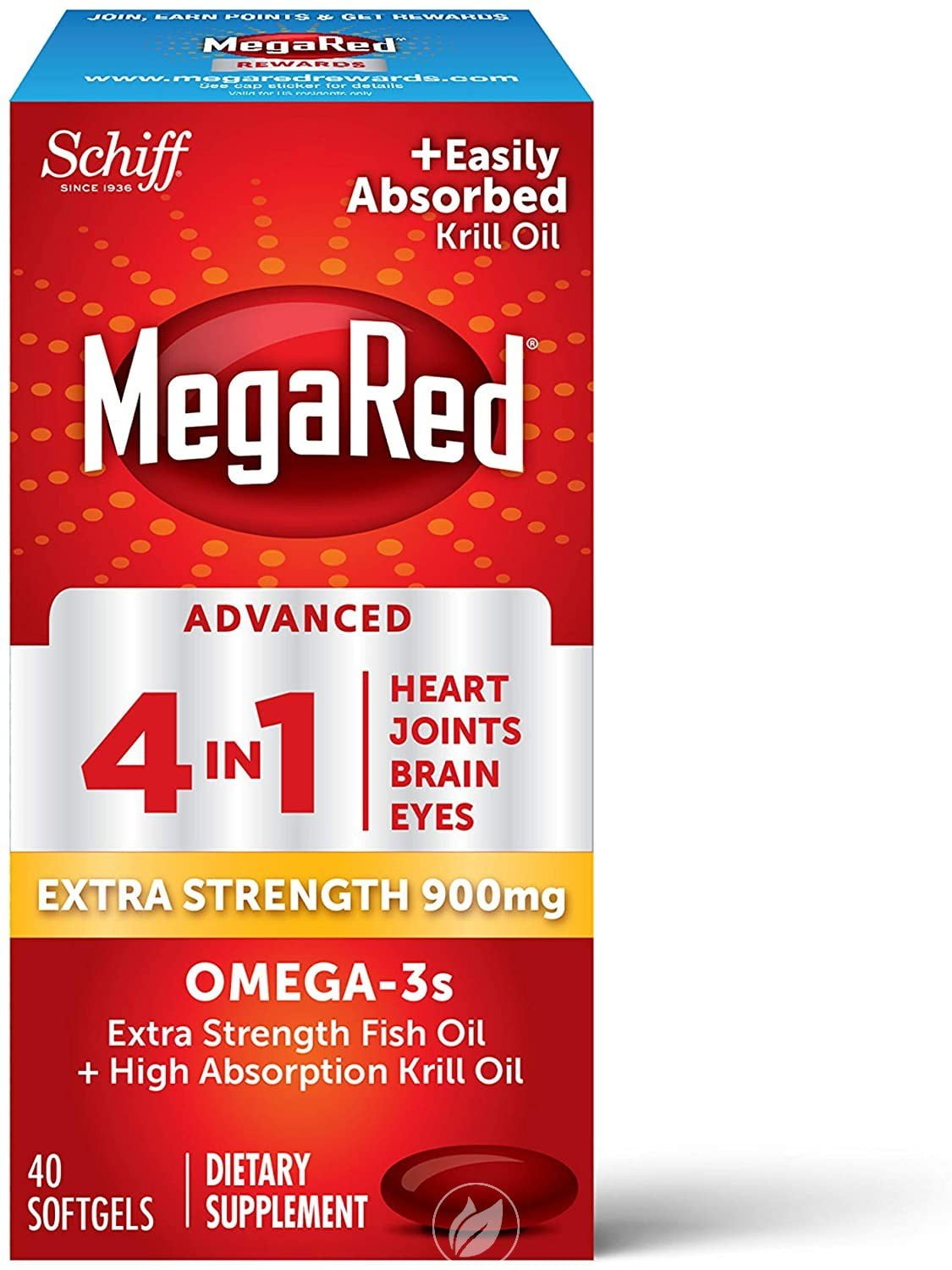 Omega-3 Fish And Krill Oil Supplement 900mg - MegaRed Advanced 4in1, 40 ...