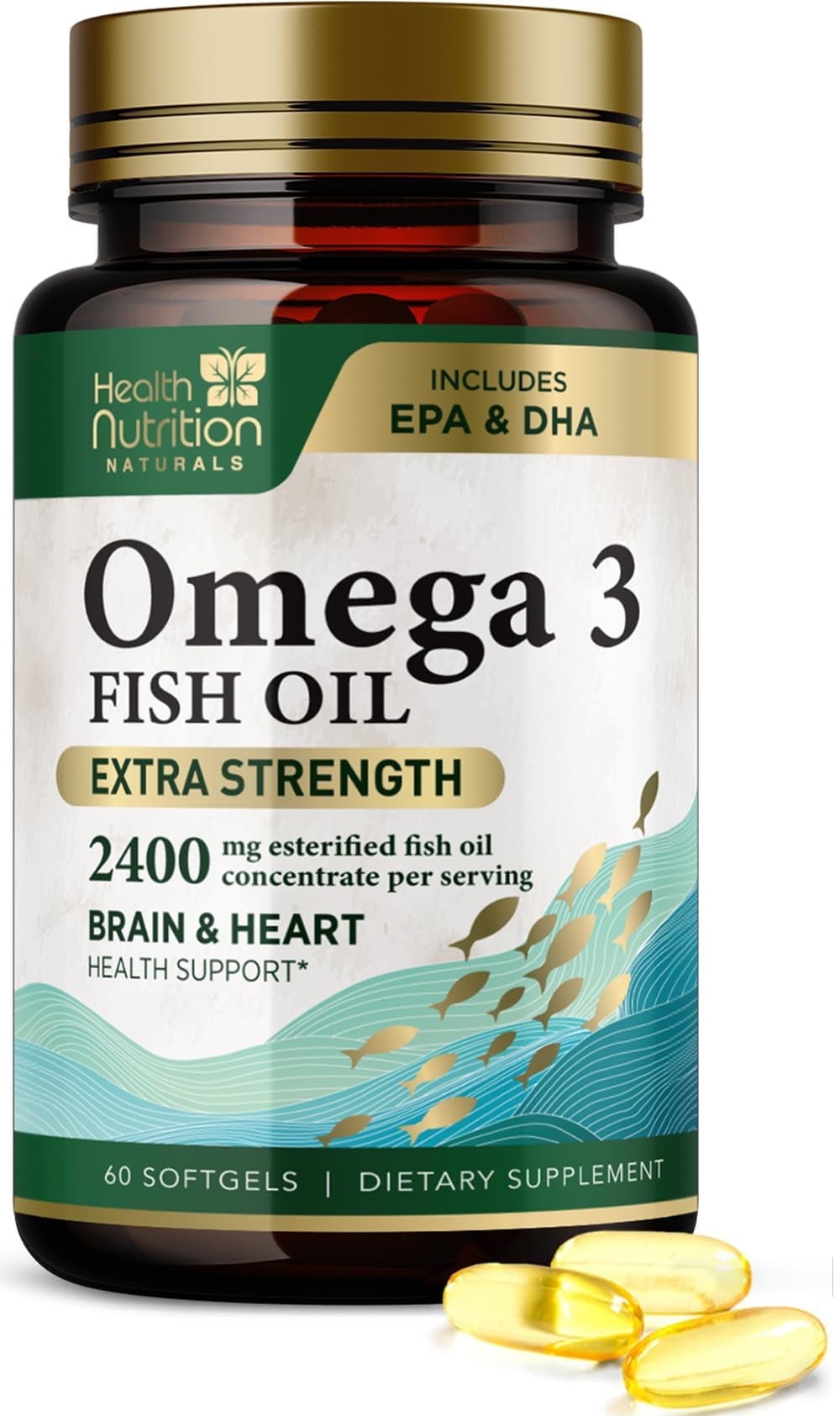 Omega 3 Fish Oil 2000mg Triple Strength Rapid Release Softgels, Omega-3 Supplements, Natural ...
