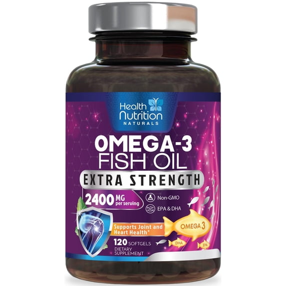 Omega 3 Fish Oil Supplements - 2400mg Fish Oil Per Serving - Triple ...