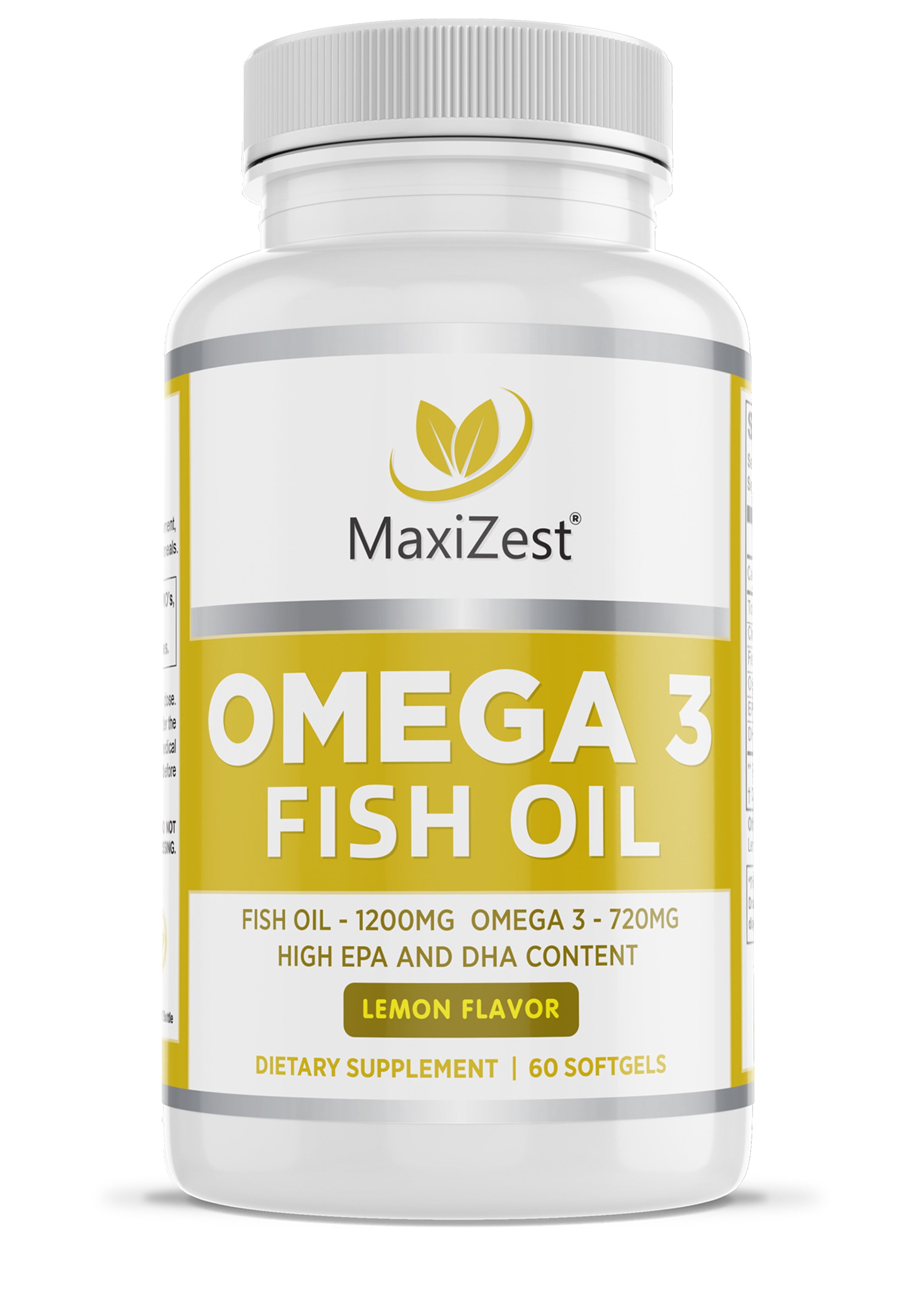 Omega 3 Fish Oil - Brain and Heart Support Formula (Lemon Flavor ...