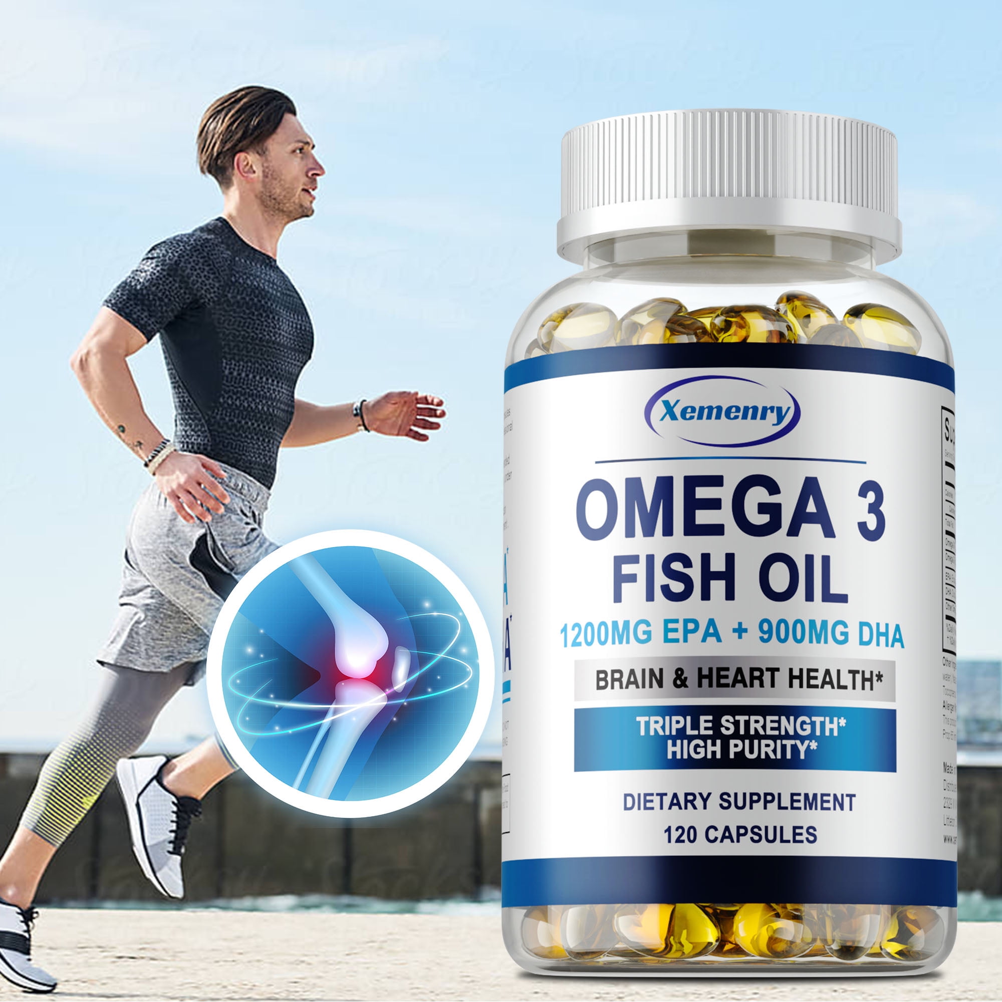 Omega 3 Fish Oil Capsules - with EPA & DHA - 3x Strength, Highest ...