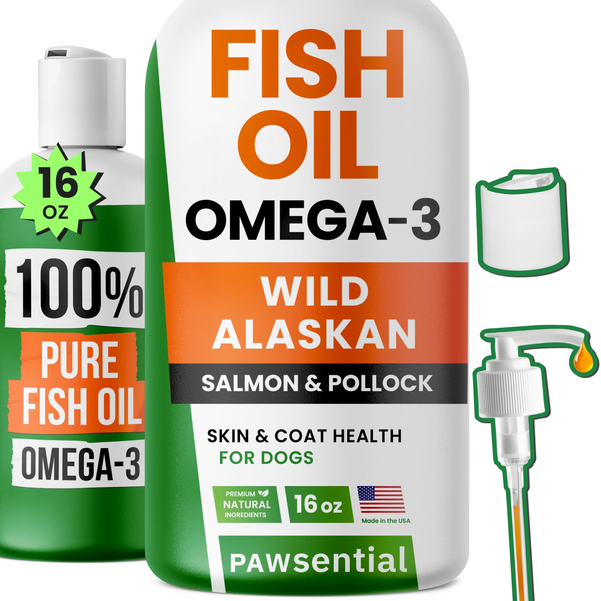 Omega 3 Fish Oil for Dogs - Made with Wild Alaskan Salmon Oil for Dogs ...