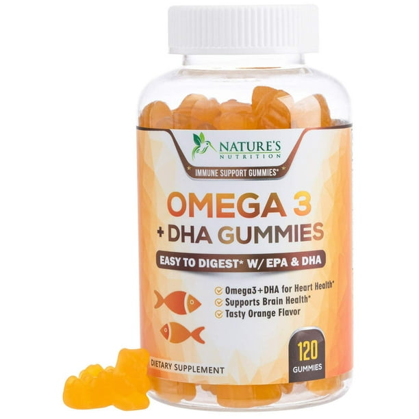 Omega 3 Fish Oil Gummies, Heart Healthy Omega 3 Supplement with High ...