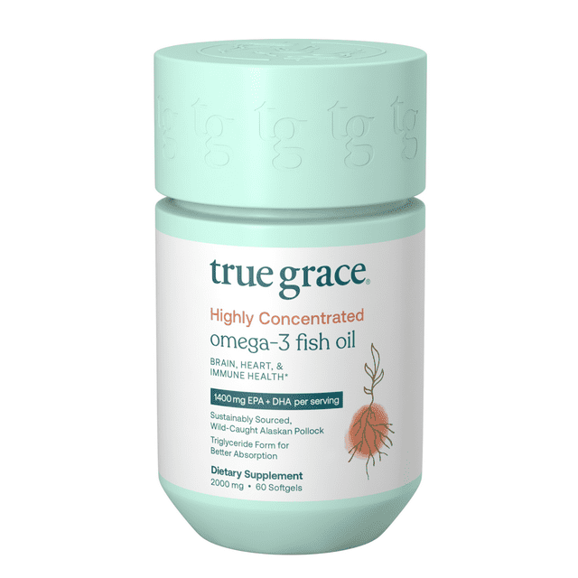 True Grace Omega-3 Fish Oil - Brain, Heart & Immune Health - 60 ...