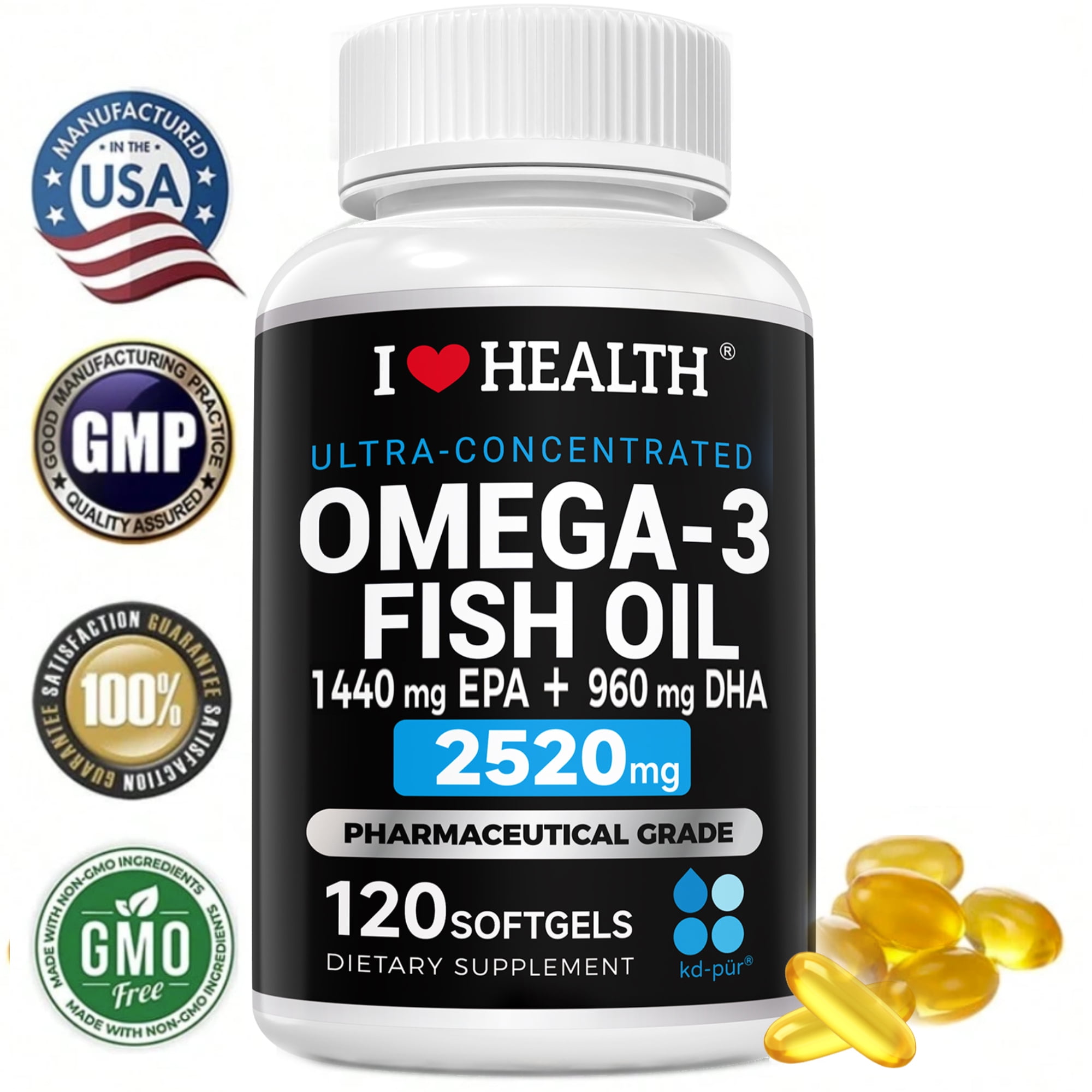 Omega 3 Fish Oil Supplements, 3000mg Fish Oil Softgels with EPA & DHA ...