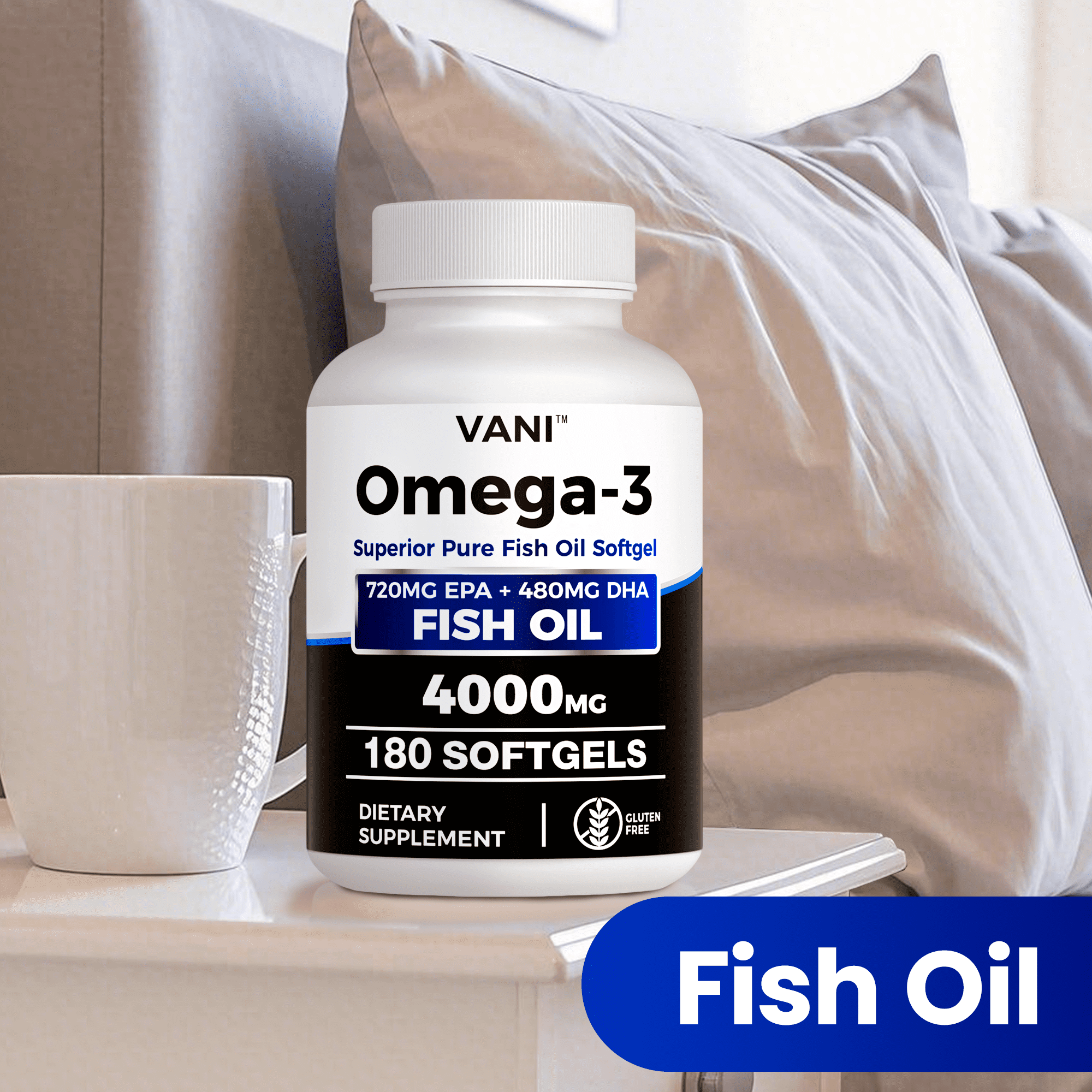 Omega 3 Fish Oil Supplements 4000mg with EPA & DHA | Omega 3 Supplement ...