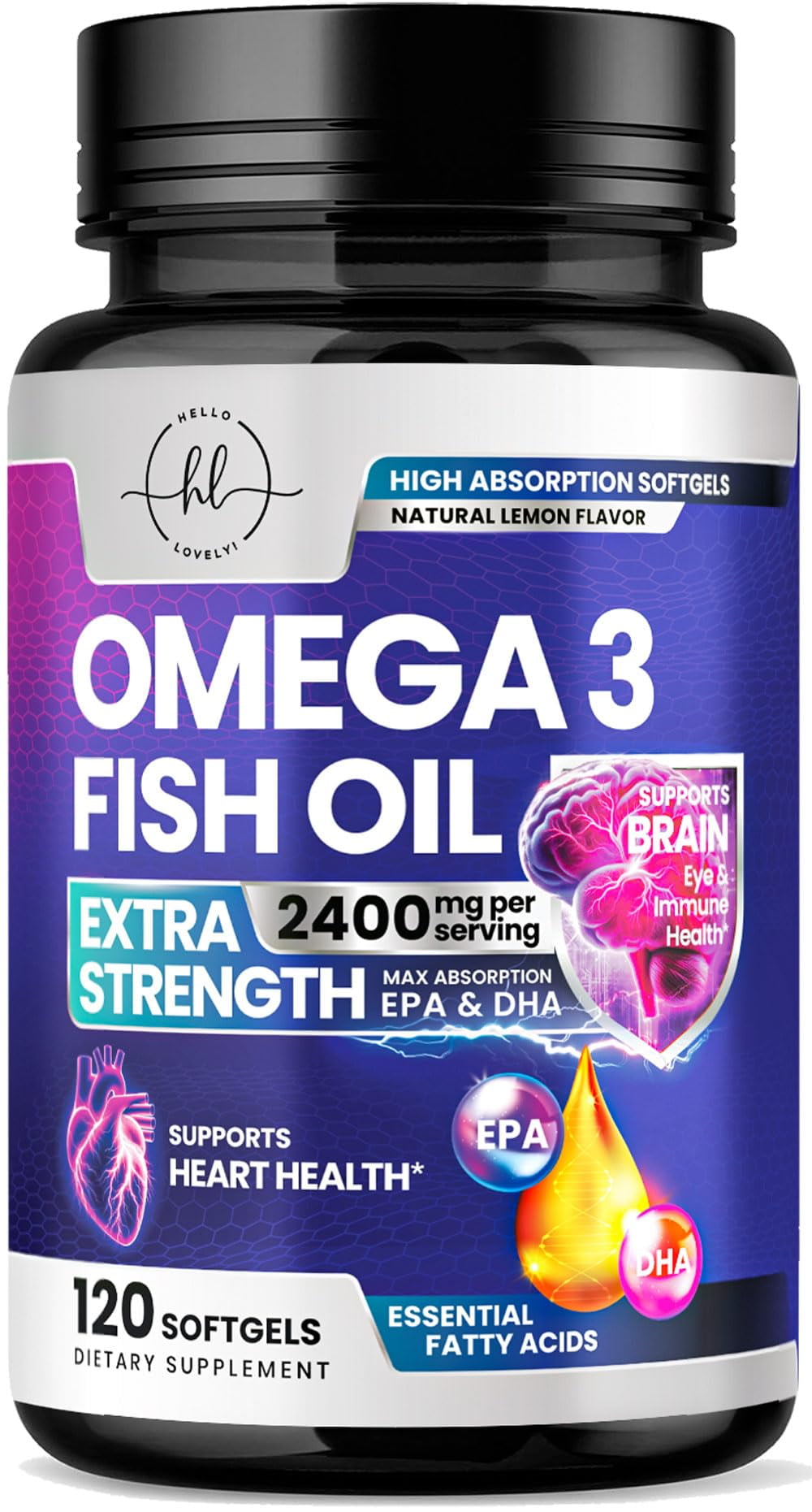 Omega 3 Fish Oil Supplements - 2400mg Fish Oil Per Serving - Triple ...