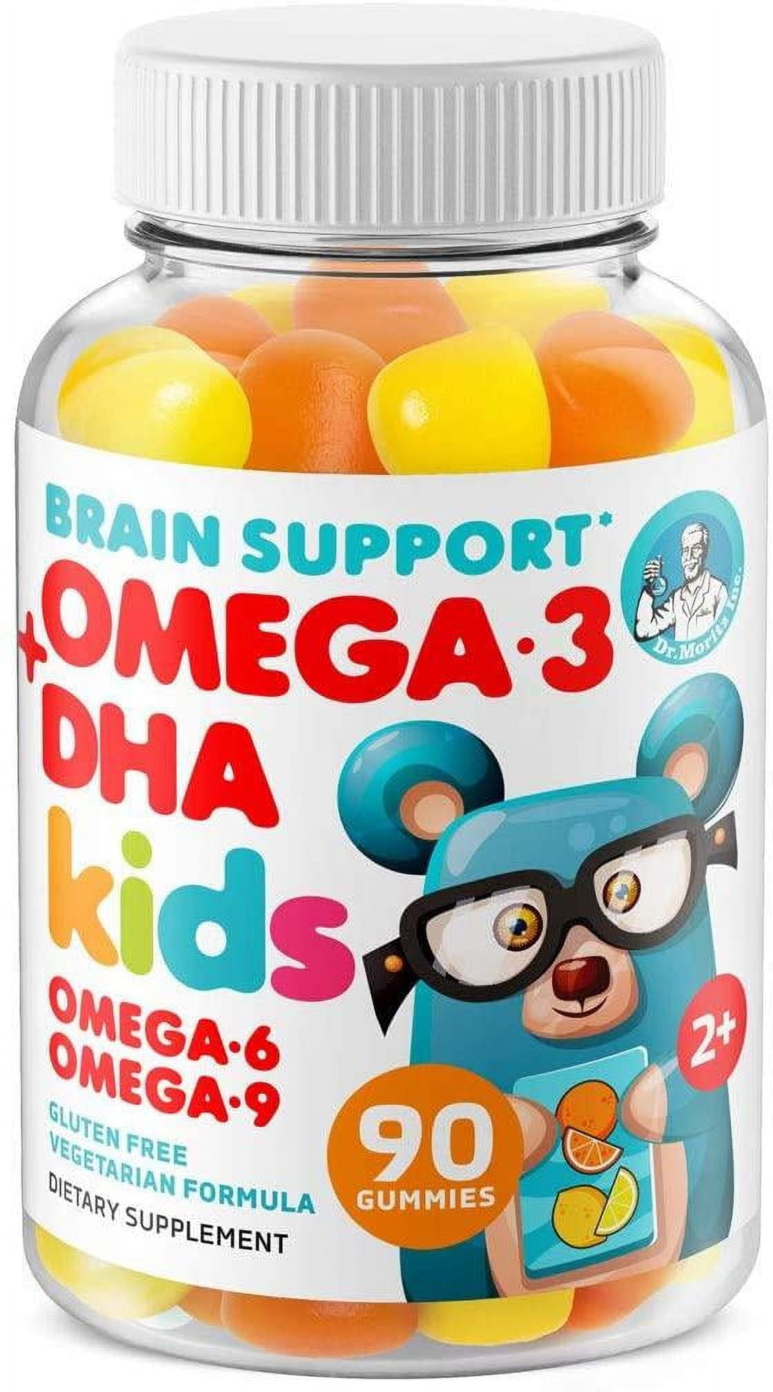 Omega 3, 6 & 9 Vegan Gummies for Kids - DHA Brain, Heart & Vision Support (90 Count) - Walmart.com