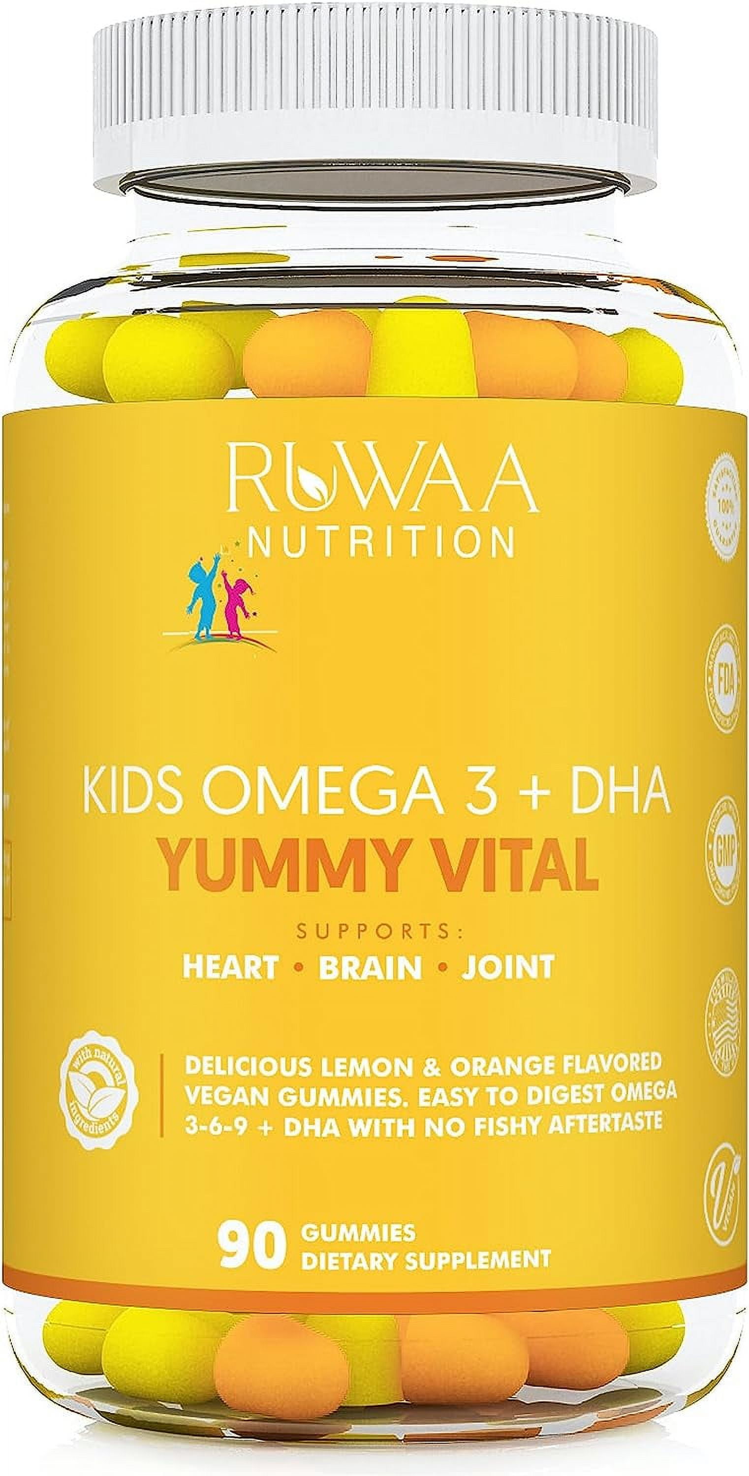 Ruwaa Nutrition Omega 3-6-9 + DHA Kids Vitamins Gummies, Vitamin C ...