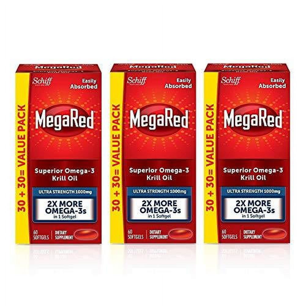 MegaRed Omega-3 Ultra Strength Krill Oil 1000mg, EPA & DHA ...