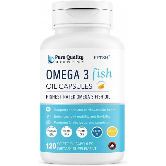 Omega 3 Supplement Bottle – Empty Storage Container | 120-Capsule ...