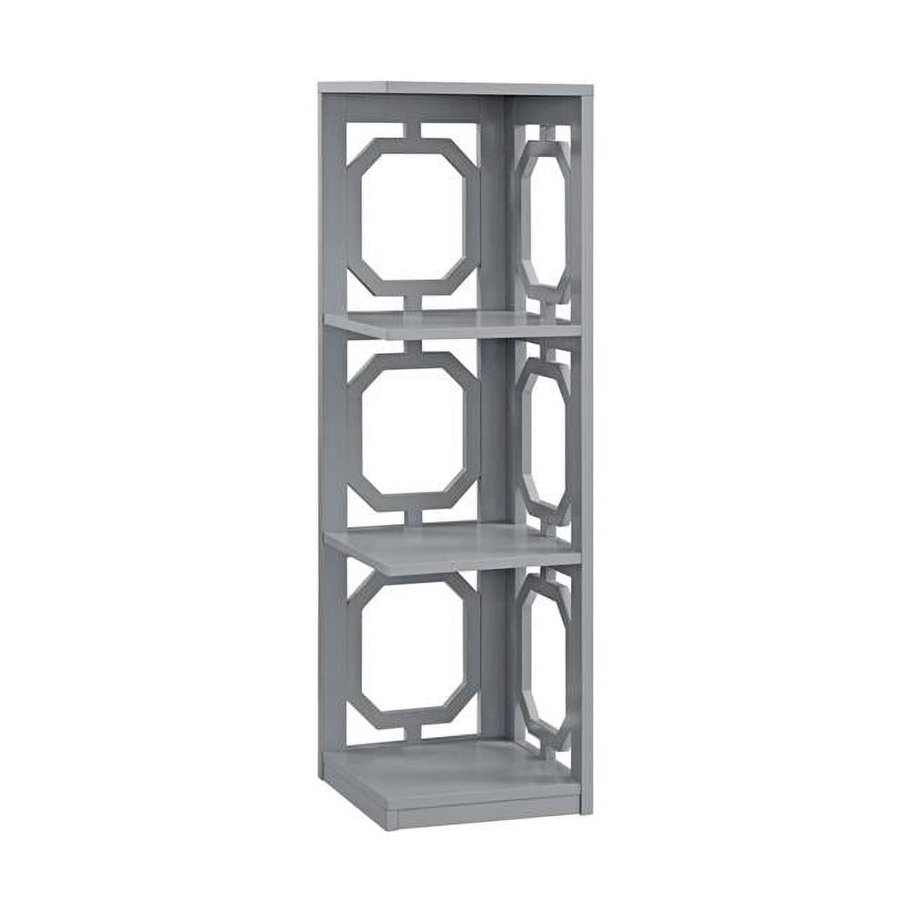 Omega 3 Tier Corner Bookcase, Gray - 12 x 12 x 38.5 in. - Walmart.com