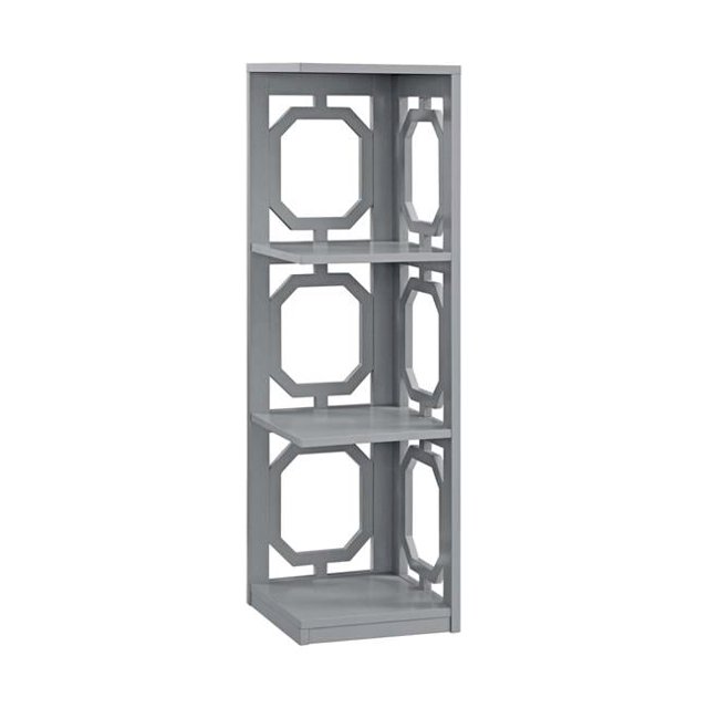 Omega 3 Tier Corner Bookcase, Gray - 12 x 12 x 38.5 in. - Walmart.com