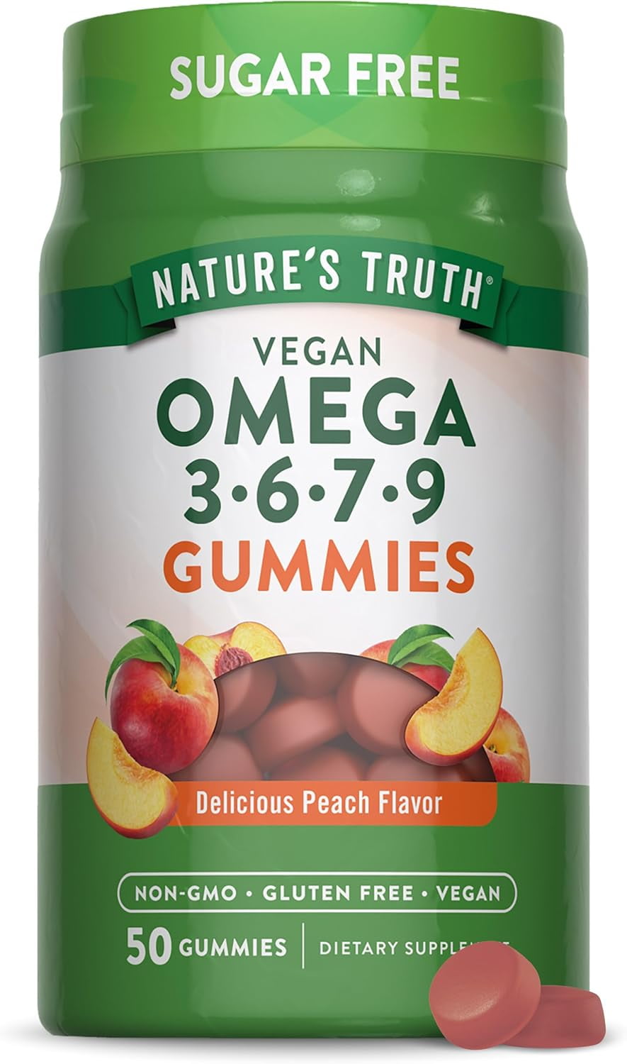 Nature's Truth Omega 3679 Gummies, 50 Count, Peach Flavor - Walmart.com