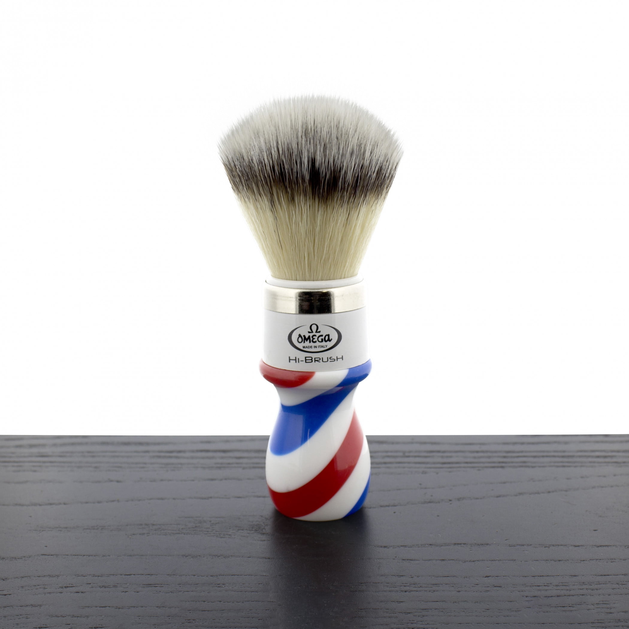 Omega 46806 Hi-Brush Fiber Shaving Brush, Barber Pole - Walmart.com