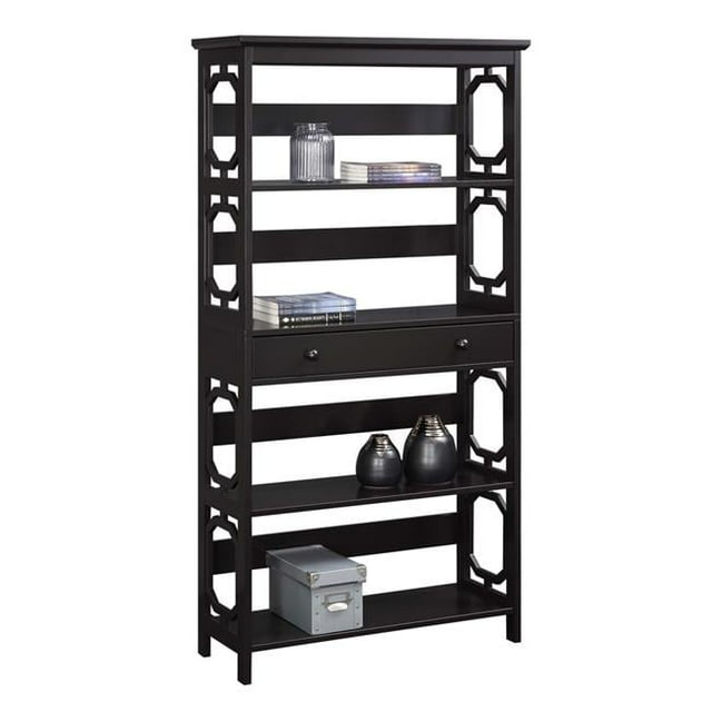Omega 5 Tier Bookcase with Drawer, Espresso - Walmart.com