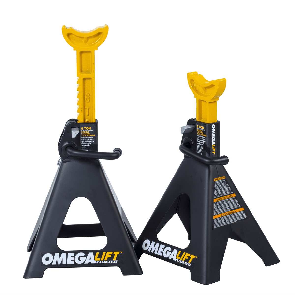 Omega 6 ton double locking ratchet style jack stands - Walmart.com