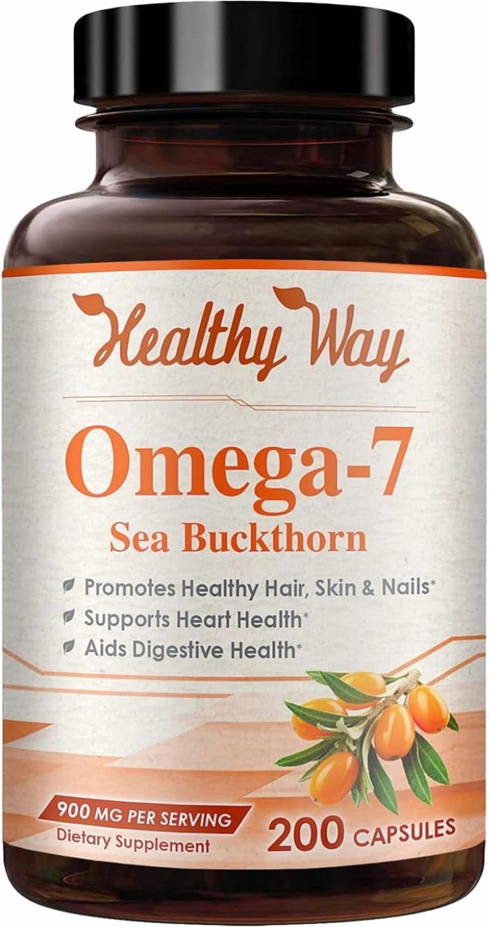 Healthy Way Omega 7 Sea Buckthorn Capsules, Plant-Based Antioxidant ...