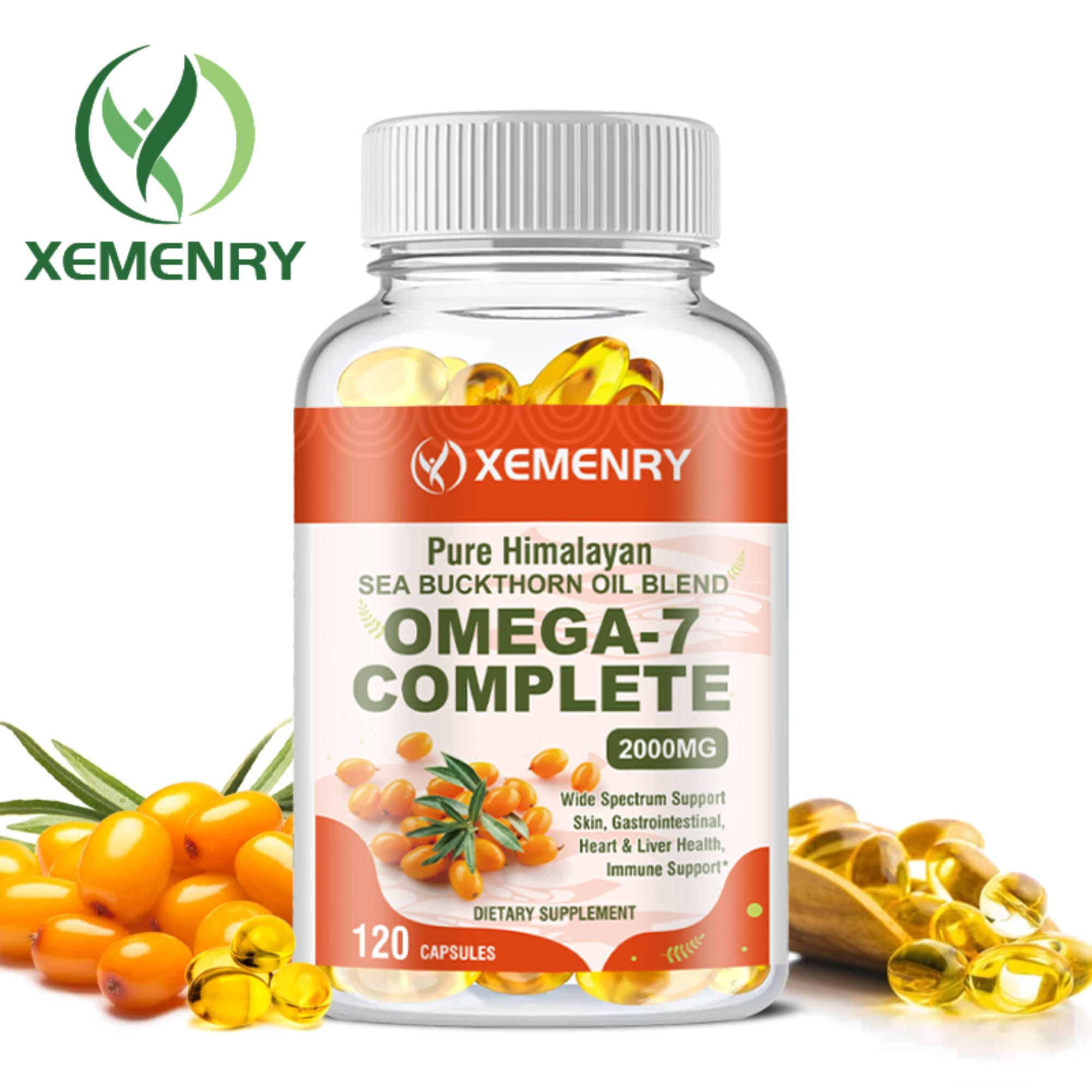 Omega-7 Complete 2000mg - Organic Sea Buckthorn Oil, Palmitoleic Acid ...