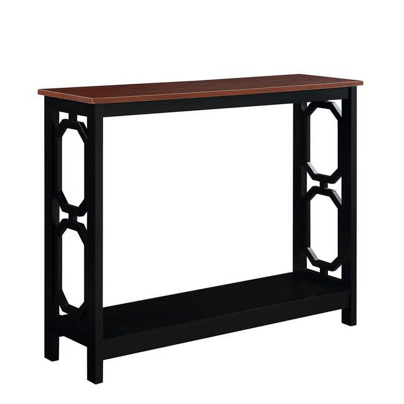 Omega Console Table with Shelf Cherry/Black - Walmart.com