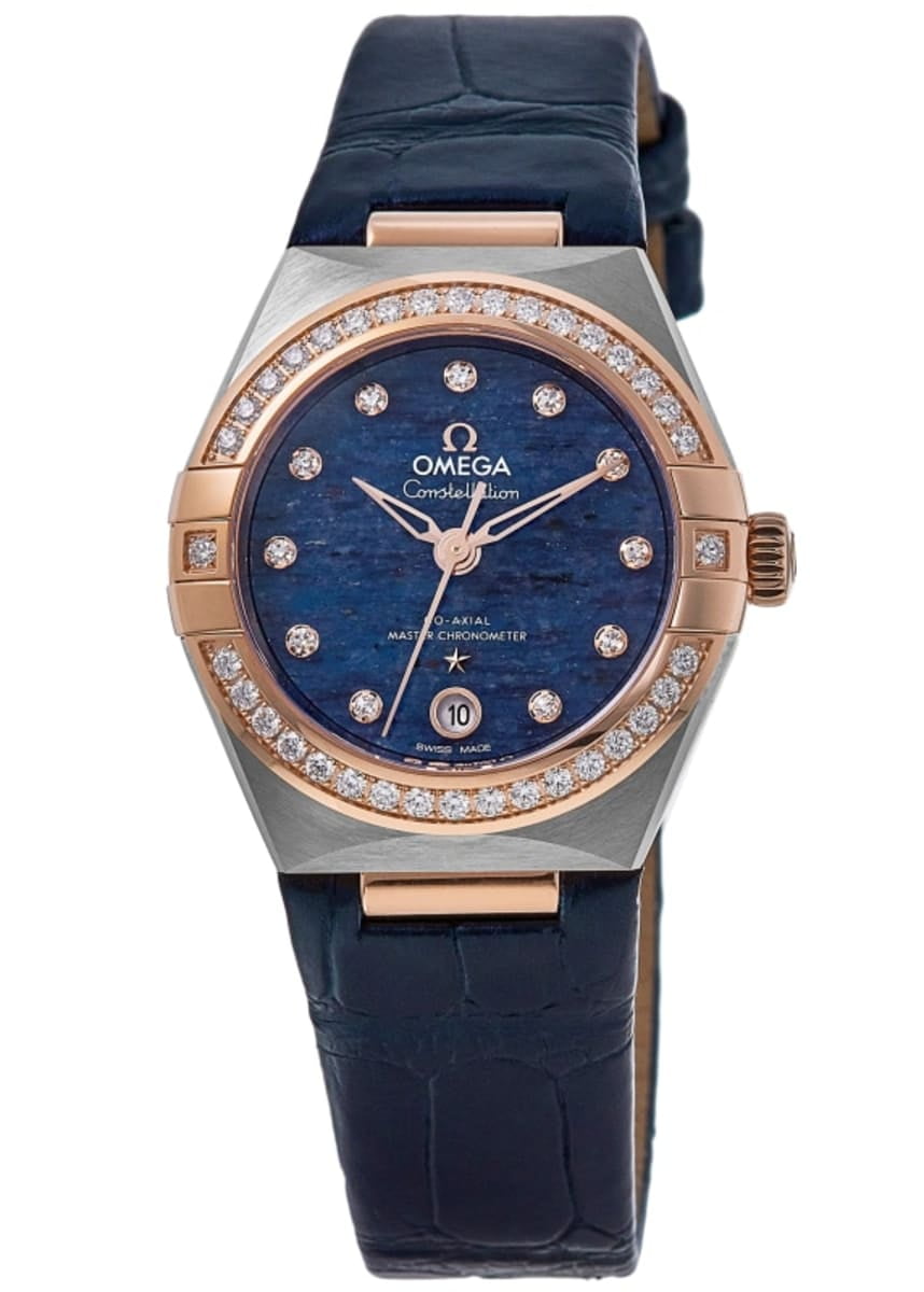Omega Constellation Co-Axial Master Chronometer Blue Dial Diamond Women ...