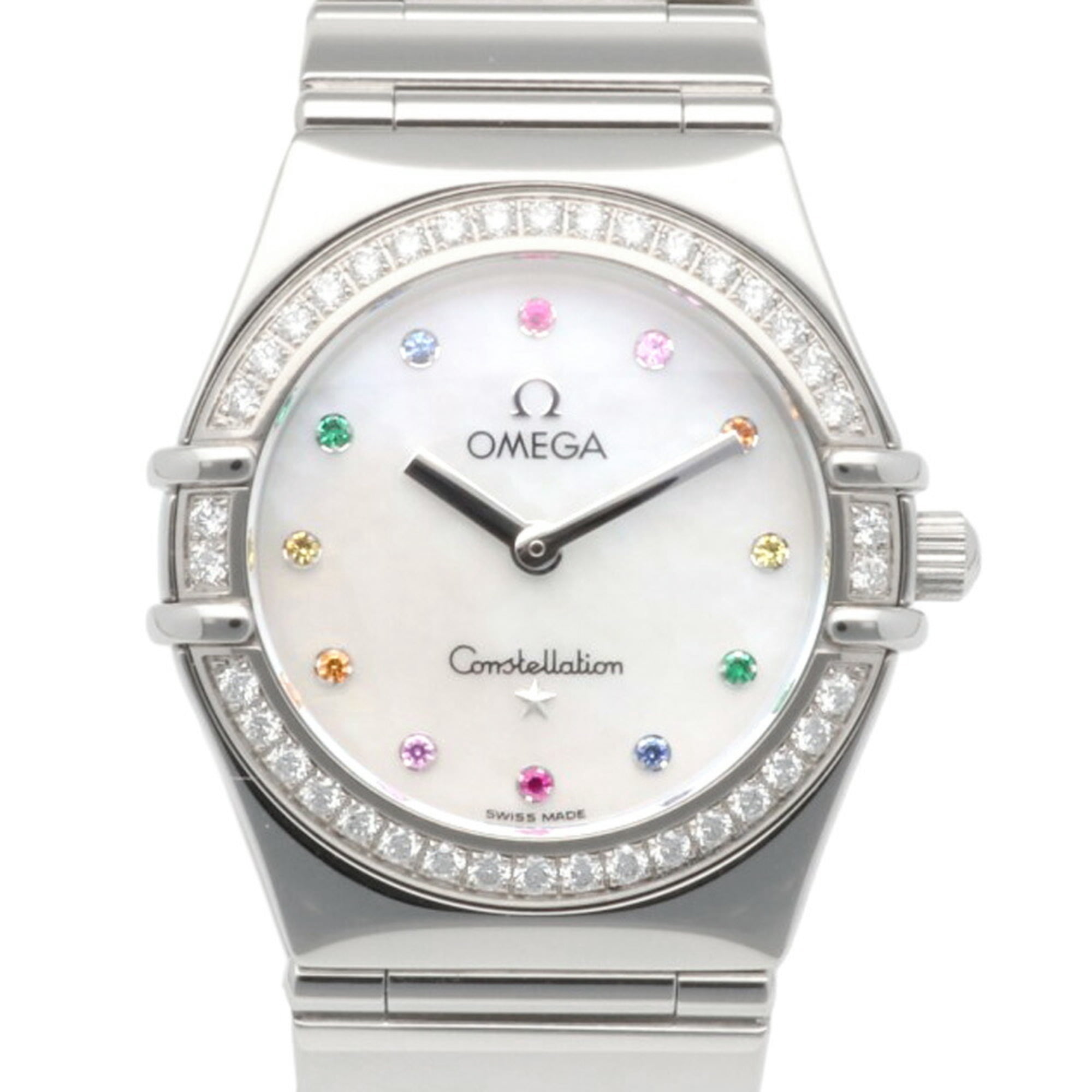 Pre-Owned Omega Constellation Iris Watch Stainless Steel Quartz Ladies ...