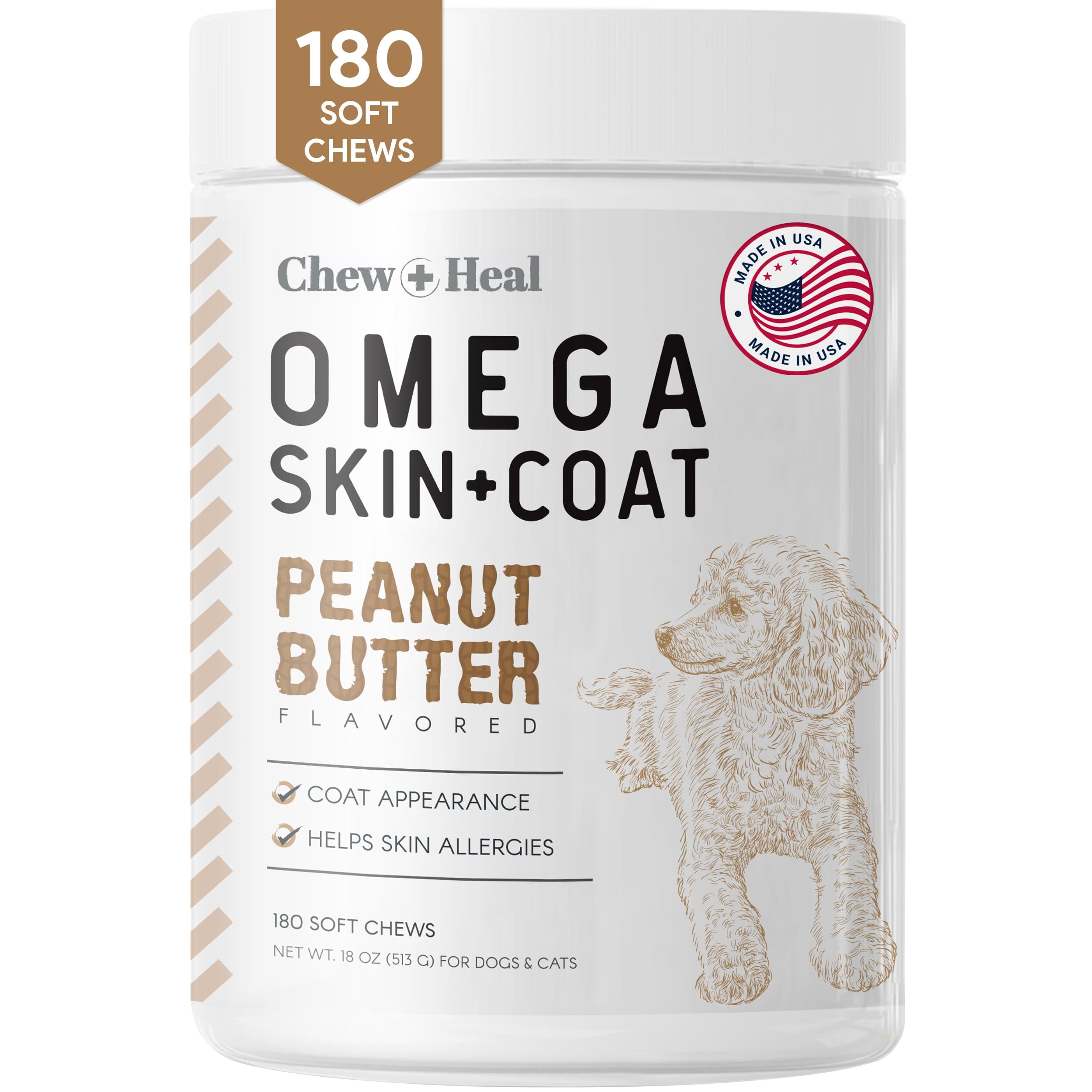 Omega for Dogs - 180 Delicious AD01 Soft Chews - Salmon Oil Treats for Skin and Coat, Itch ...